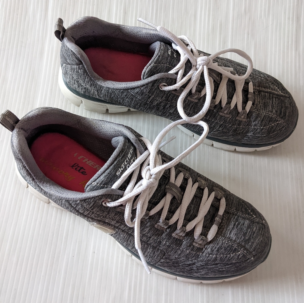 Skechers Flex Elite Dual Lite Women's Gray Sneakers - Gem